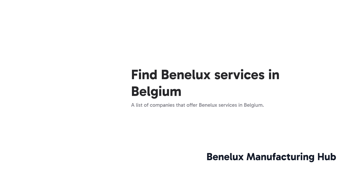Find Benelux services in Belgium