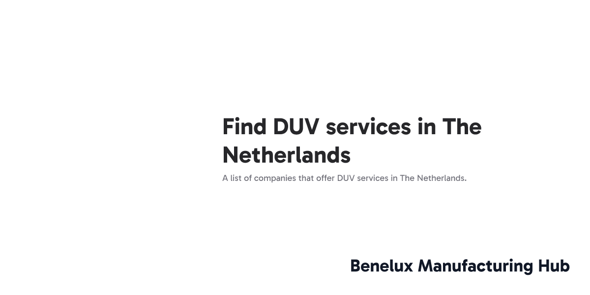 Find DUV services in The Netherlands