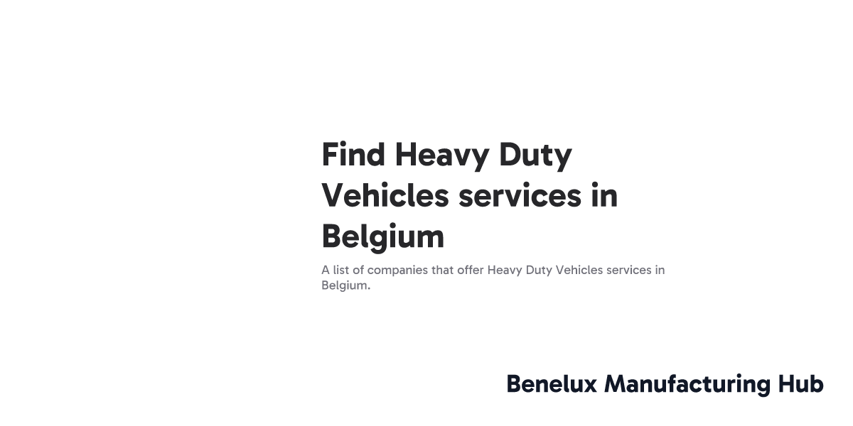 Find Heavy Duty Vehicles services in Belgium